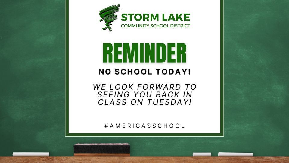 No School Tomorrow Sign